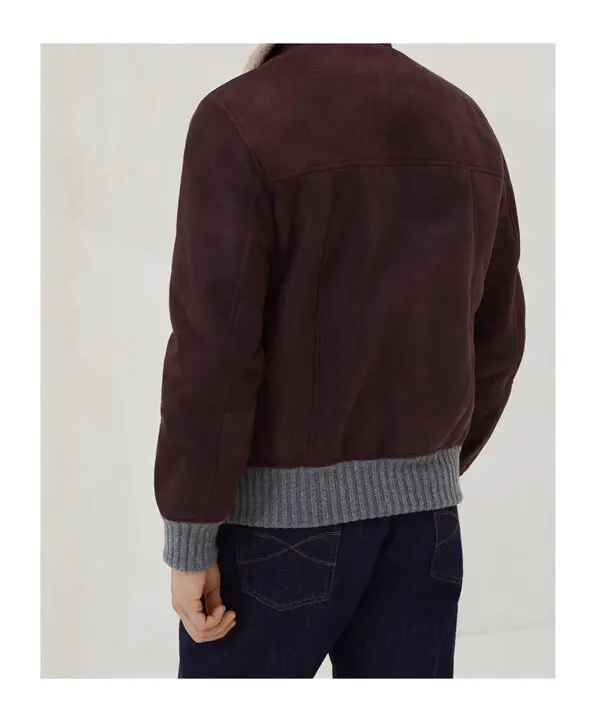 Brunello Cucinelli Leather Jacket With Turn-up Collar