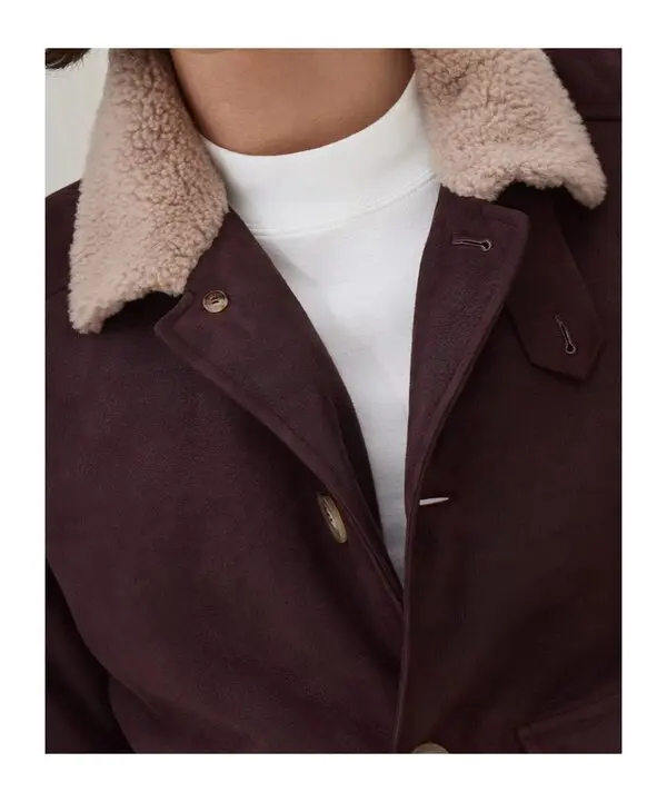 Brunello Cucinelli Leather Jacket With Turn-up Collar