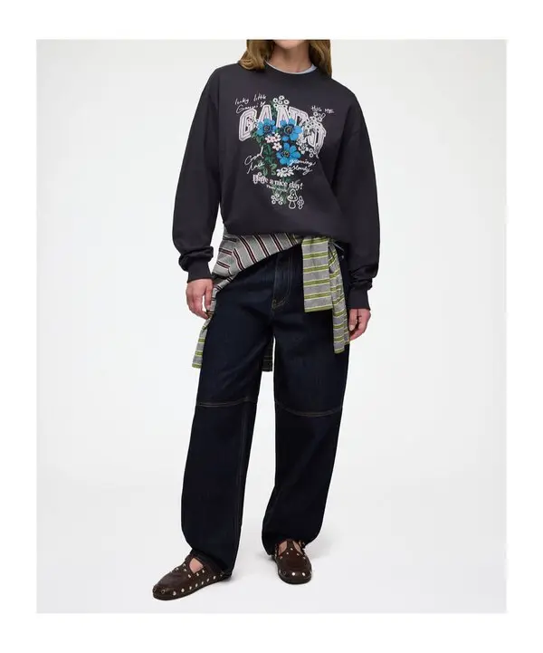 GANNI Long-sleeve T-shirt With Flowers