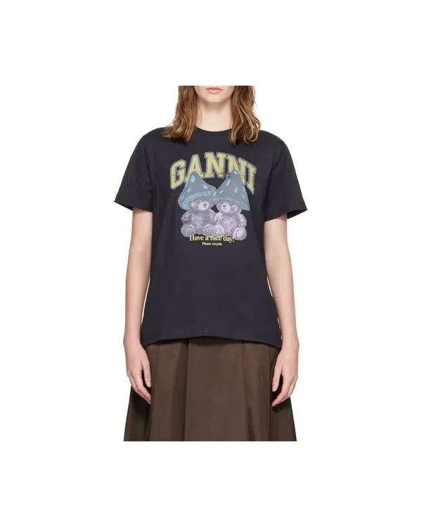 GANNI Teddy Mushrooms Graphic T-shirt