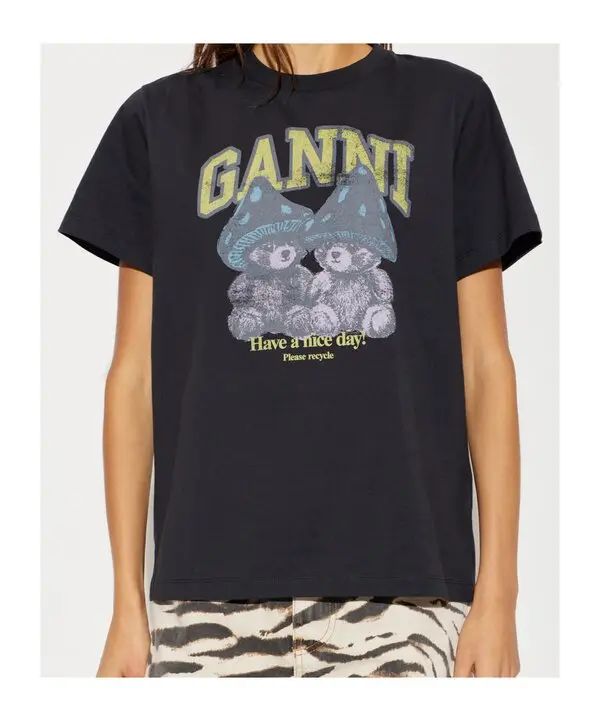 GANNI Teddy Mushrooms Graphic T-shirt