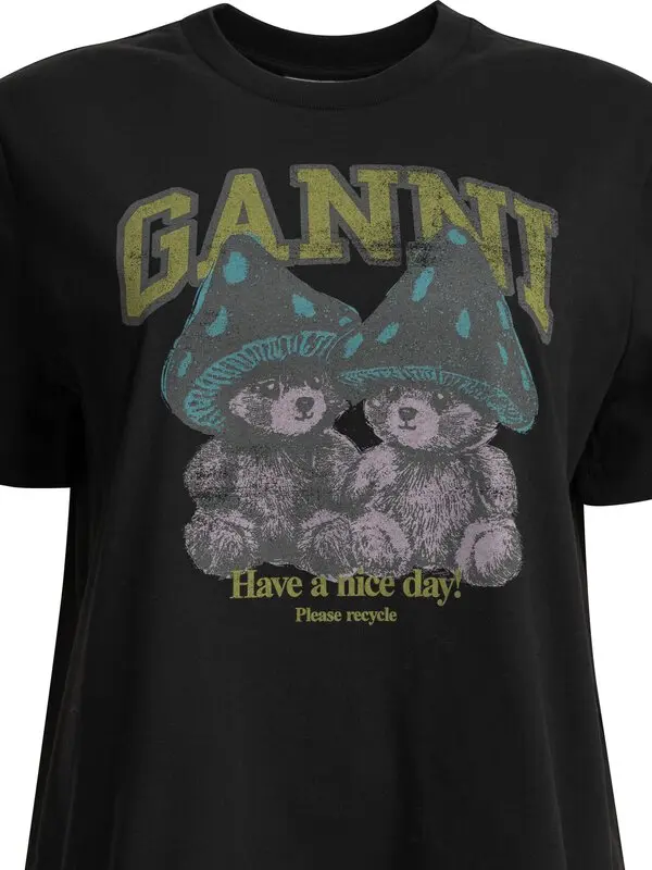 GANNI Teddy Mushrooms Graphic T-shirt