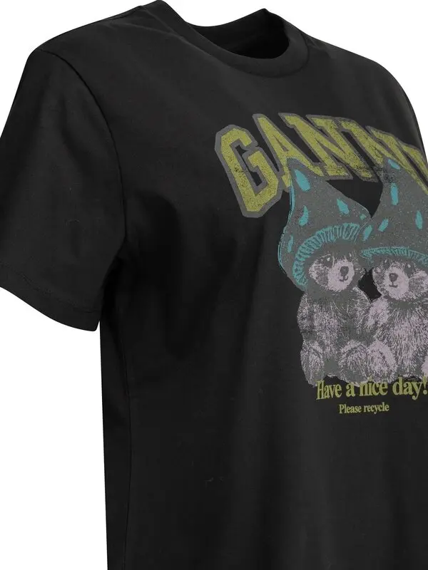 GANNI Teddy Mushrooms Graphic T-shirt