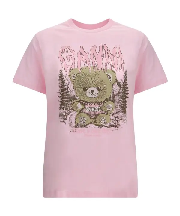 GANNI Short-sleeved T-shirt - Pink