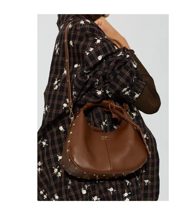 GANNI Mini Hobo Stud-embellished Totebag