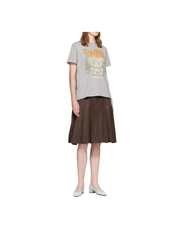GANNI T-shirt With Forest Teddy
