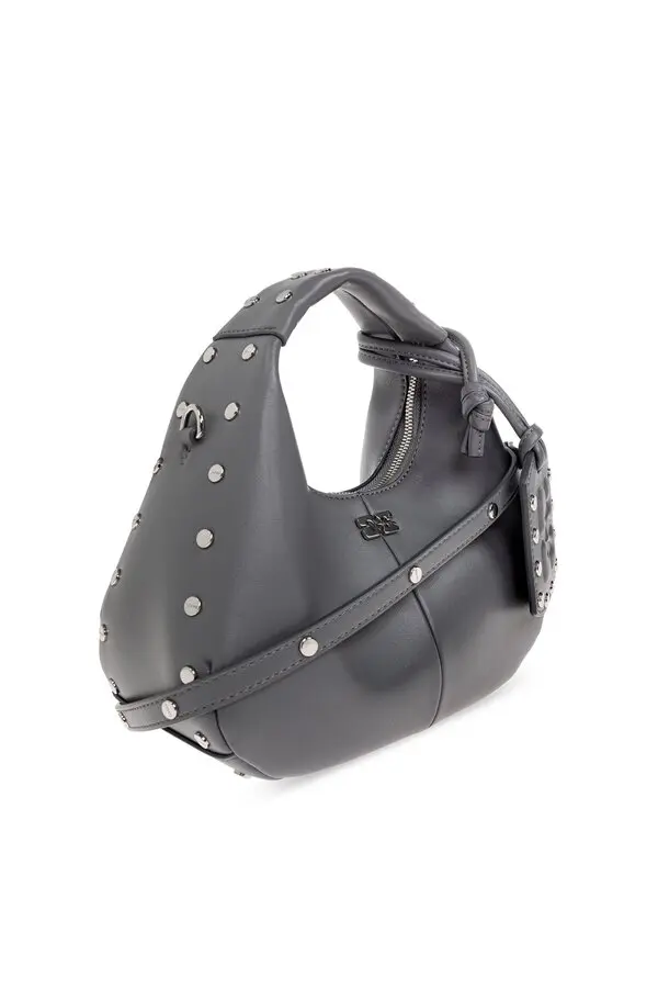 GANNI Stud-embellished Leather Shoulder Bag