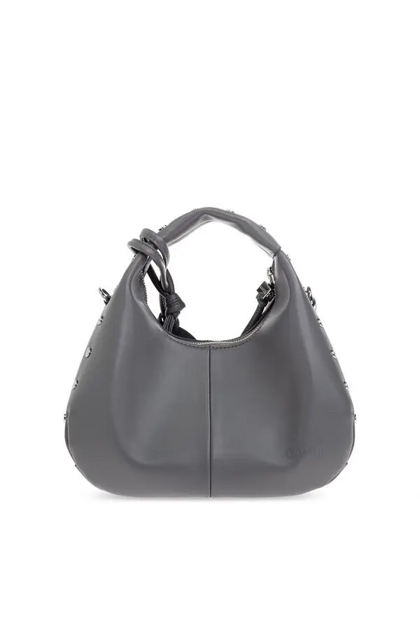 GANNI Stud-embellished Leather Shoulder Bag