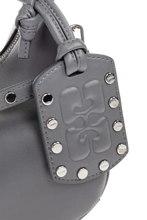 GANNI Stud-embellished Leather Shoulder Bag