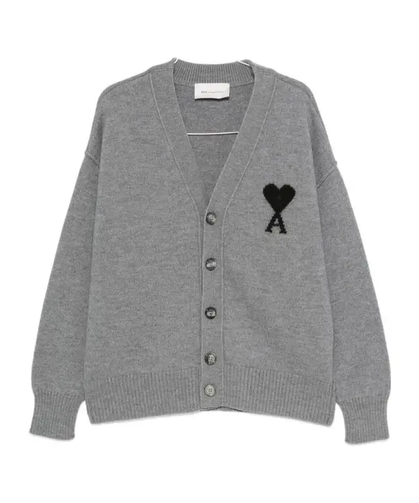 AMI Paris De Coeur Crew-neck Sweater - Grey