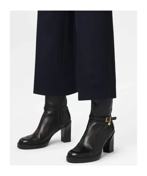 TOD'S Heeled Leather Ankle Boots With Buckle Detail