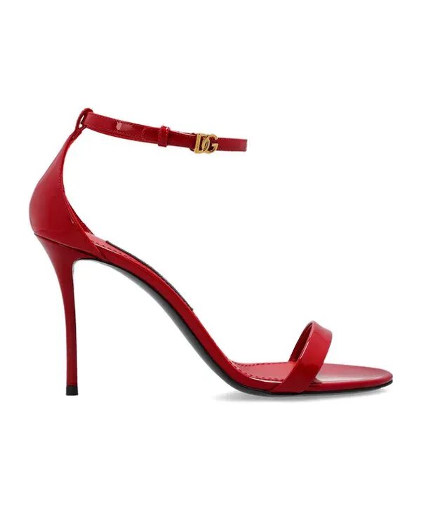 Dolce & Gabbana Ankle Strap Sandals With Dg Buckle - Red
