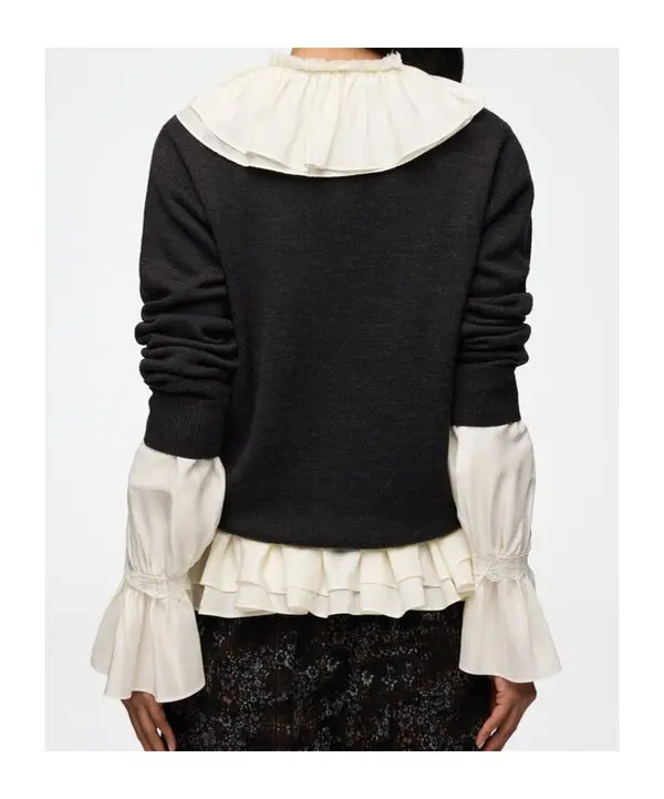 GANNI Jumper With Crochet Flower