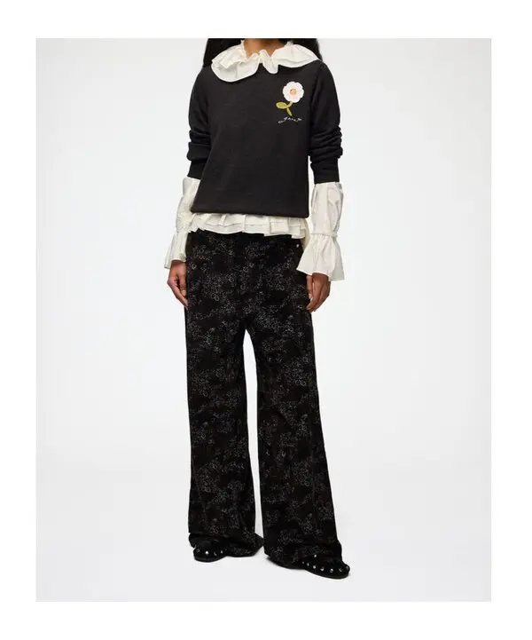 GANNI Jumper With Crochet Flower