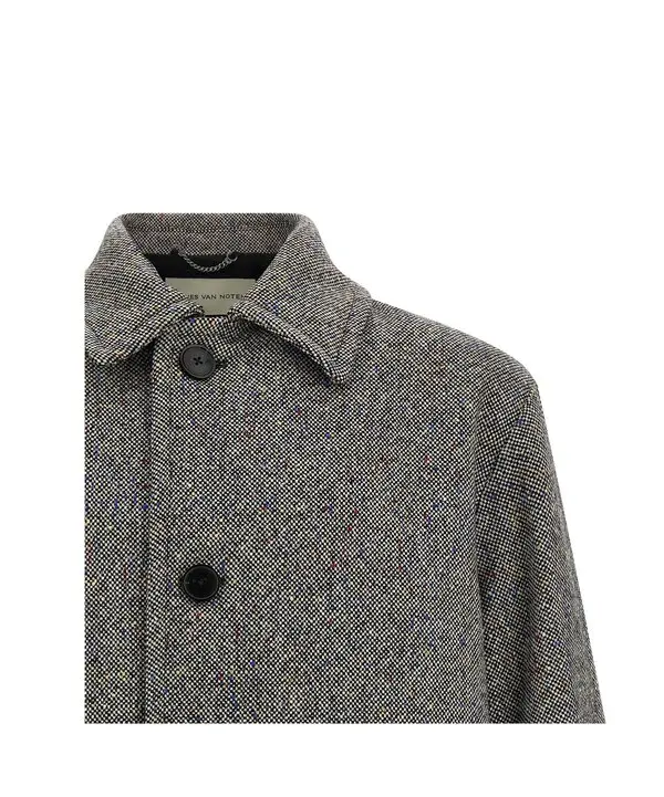 Dries Van Noten Long-sleeved Coat With Multi-colored Stripes