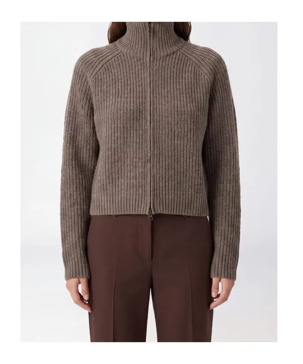 LISA YANG High Collar Zip-up Cardigan