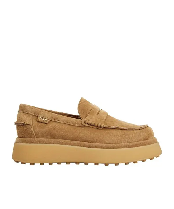 TOD'S Logo-plaque Slip-on Loafers - Brown