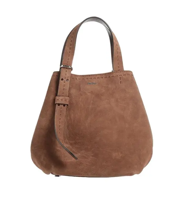 Max Mara Medium-sized Suede Handbag - Light Brown
