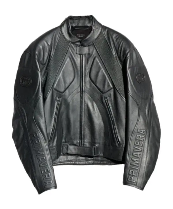 Gucci Grainy Laminated Leather Jacket - Black