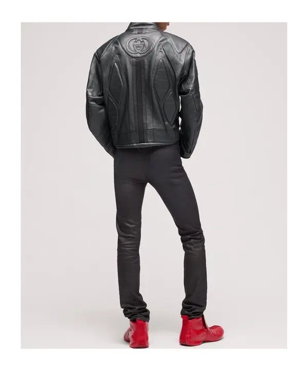 Gucci Grainy Laminated Leather Jacket - Black