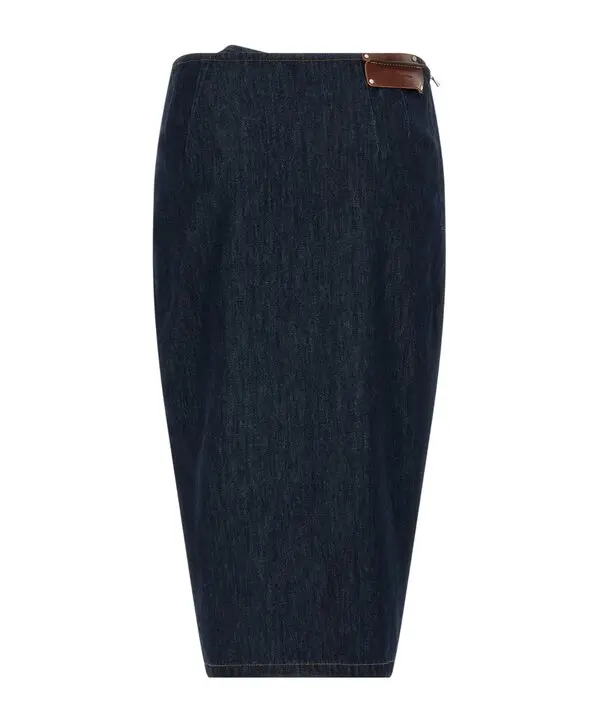 Dries Van Noten Draped Denim Skirt