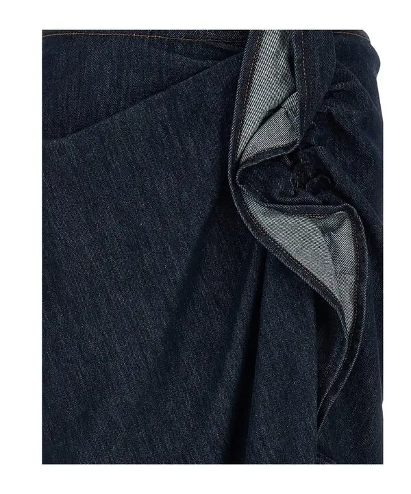 Dries Van Noten Draped Denim Skirt