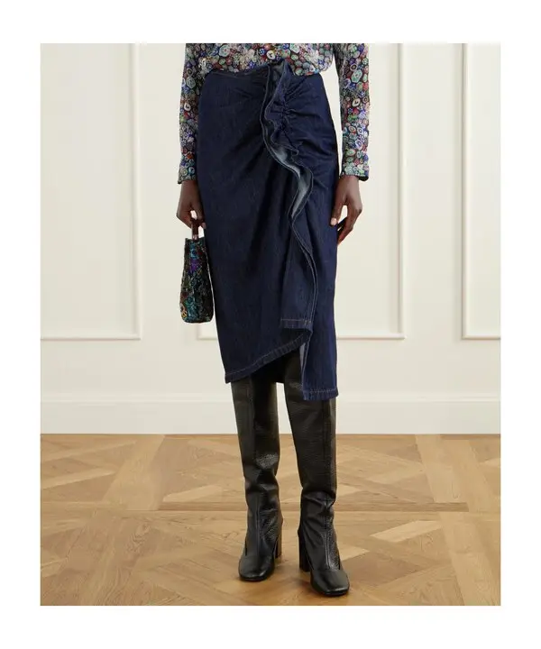 Dries Van Noten Denim Pencil Skirt