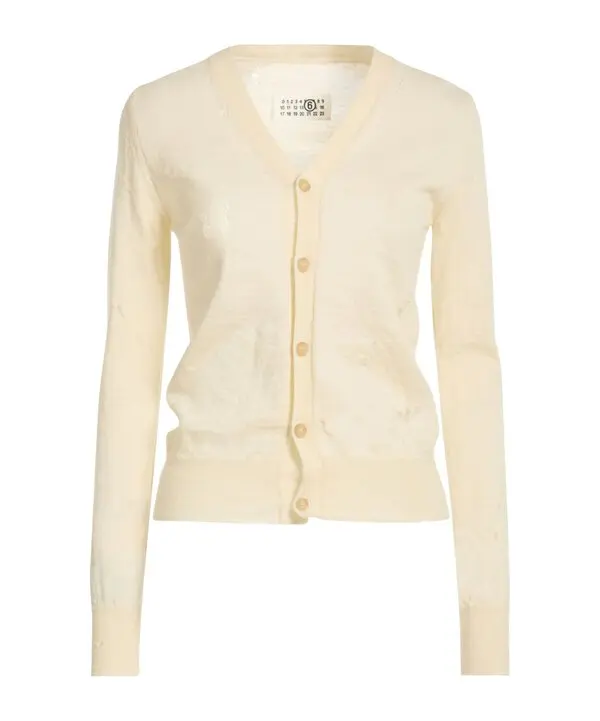 MAISON MARGIELA V-neck Distressed Cardigan - Off-white