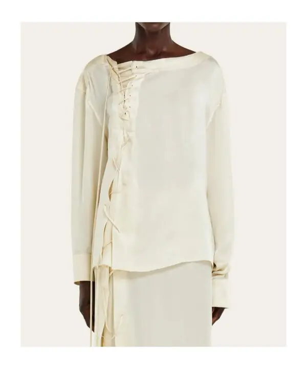 FERRAGAMO Lace-up Detail Top