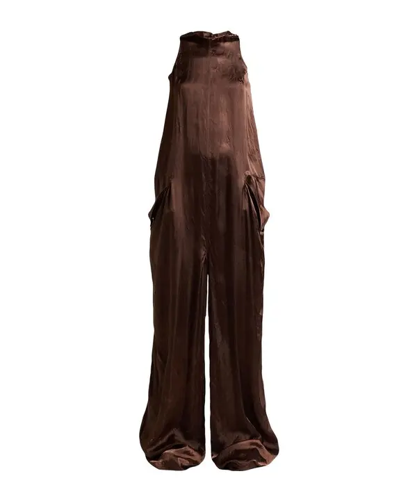 Rick Owens Satin Sleeveless Jumpsuit - Brown