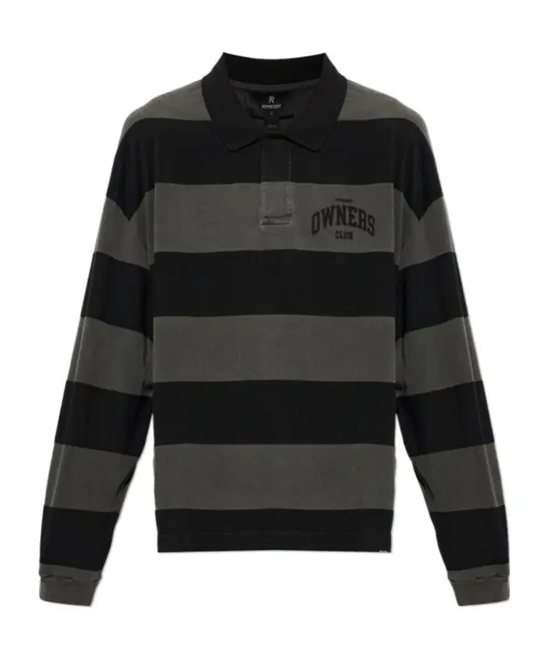REPRESENT Long-sleeve Polo Shirt - Black
