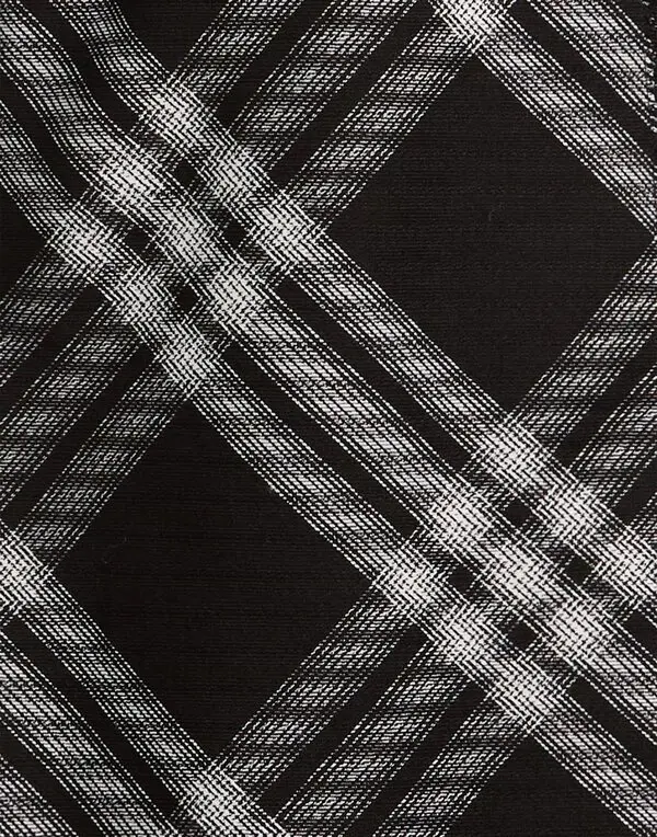 Burberry Plaid Wool Sleeveless Dress With Leather Trim