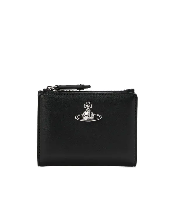 VIVIENNE WESTWOOD Crossgrain Leather Card Holder - Black
