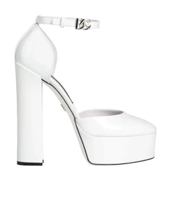 Dolce & Gabbana Patent Leather Buckle-fastening Pumps With Block Heel