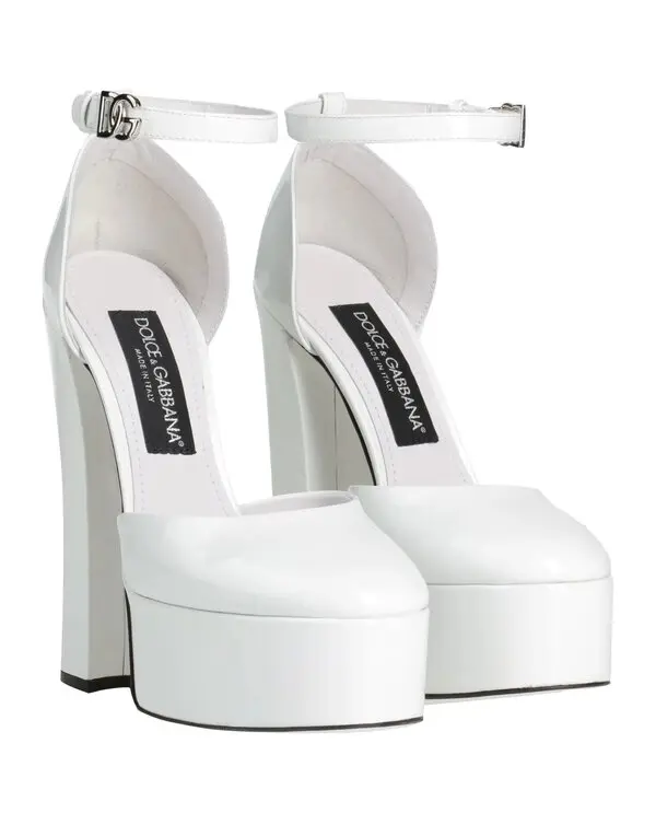 Dolce & Gabbana Patent Leather Buckle-fastening Pumps With Block Heel