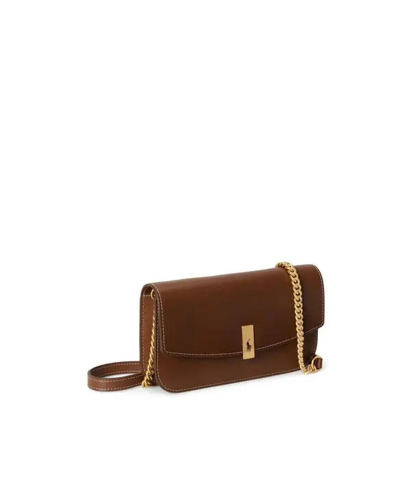 Polo Ralph Lauren Smooth Leather Crossbody Bag With Chain Strap