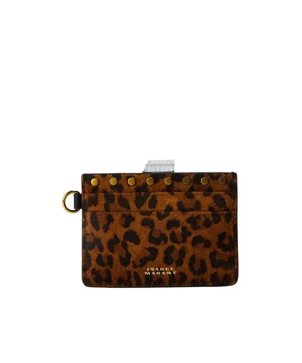 Isabel Marant Étoile Leopardprint Suede Card Holder - Brown