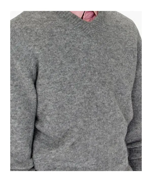 DIESEL® V-neck Jumper In Wrinkled Boiled Knit