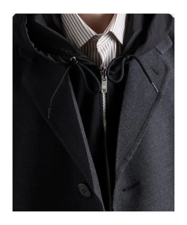 Prada Technical Fleece Hoodie Jacket