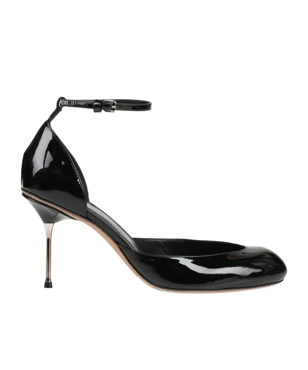 Sportmax Patent Leather Stiletto Courts With Buckle-fastening Ankle Strap - Black