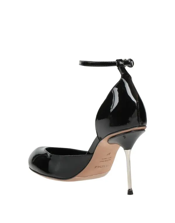 Sportmax Patent Leather Stiletto Courts With Buckle-fastening Ankle Strap