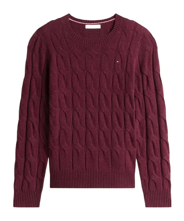 Tommy Hilfiger Crewneck Cableknit Sweater - Red