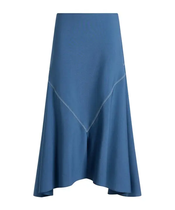 Marni Solid-colored Flare Skirt With Front Slit - Blue