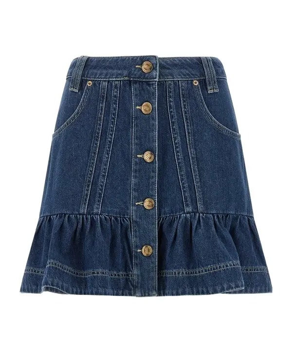 Farm Rio Ruffled Skirt - Blue