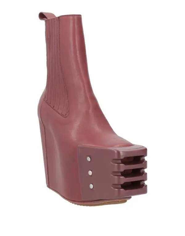 Rick Owens Square Toe Wedge Ankle Boots