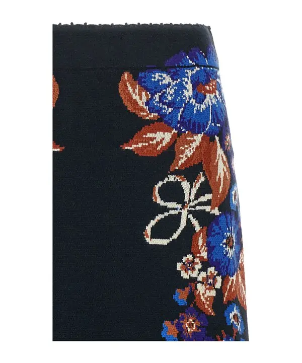 Farm Rio Floral Intarsia Knitted Midi Skirt