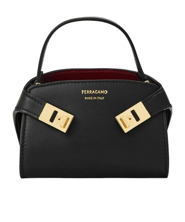 FERRAGAMO Mini Lockdetail Handbag - Black