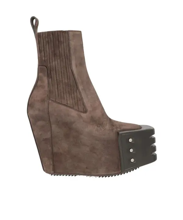 Rick Owens Ankle Boots With Internal Wedge Heel - Brown