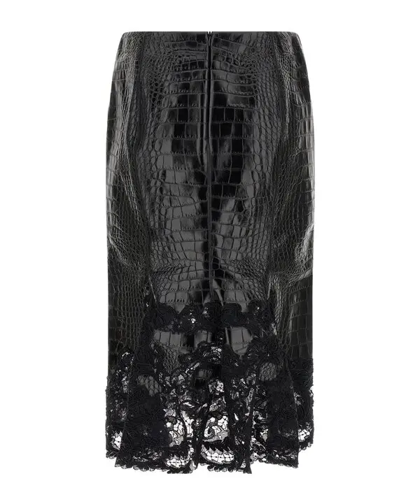 Ermanno Scervino Croc-embossed Midi Skirt