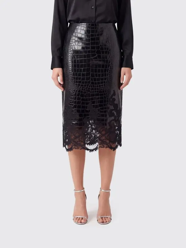Ermanno Scervino Croc-embossed Midi Skirt